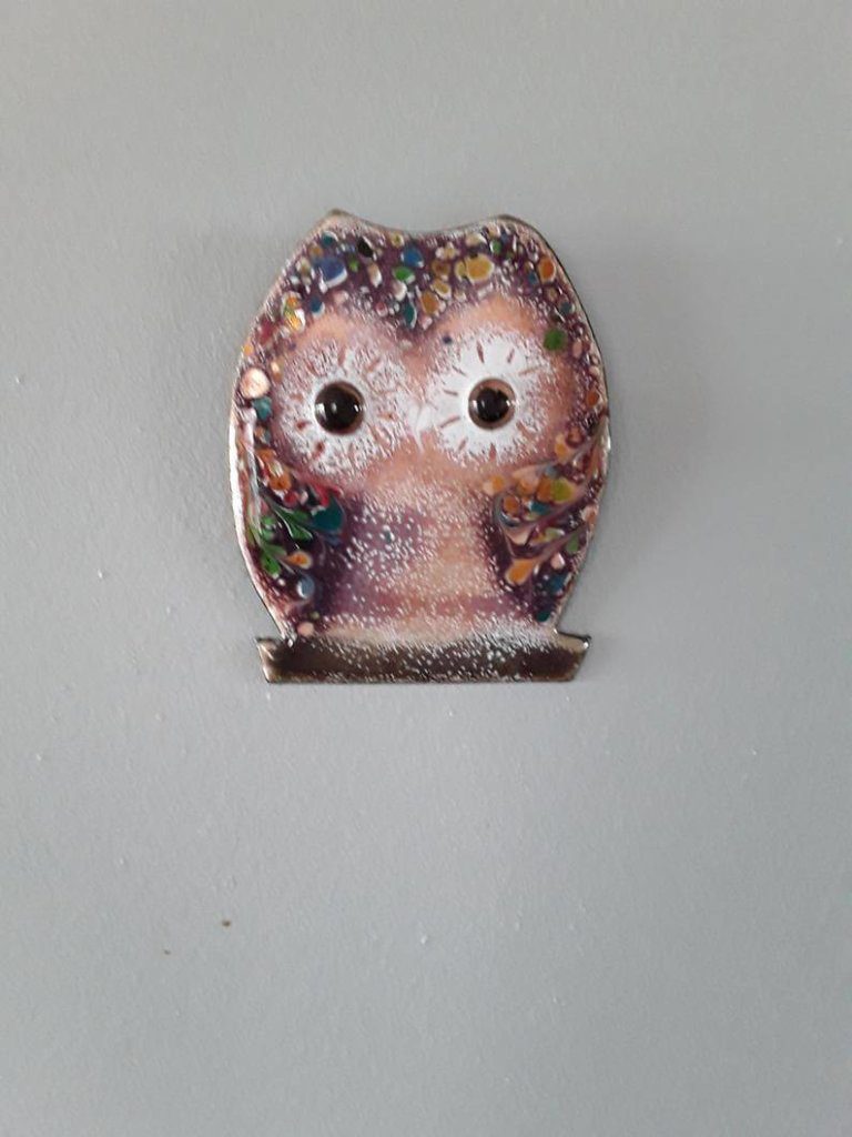 Émaux , décoration murale intérieur/extérieur « La Chouette bleue ...